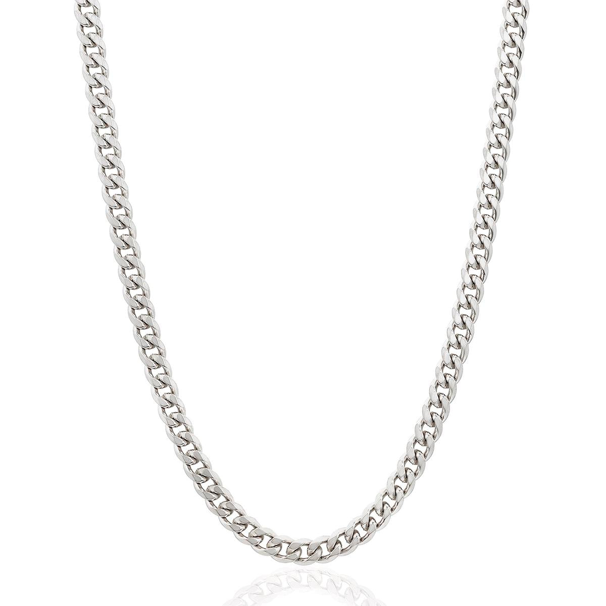 Invicta Jewelry Beveled Edge Curb Chain Stainless Steel Necklace